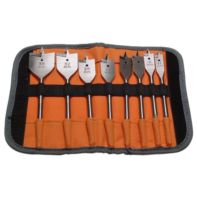 Bahco 9629-SET-8 Flat Spade Wood Drill Bit Set 12-32mm - Auger / Spade ...