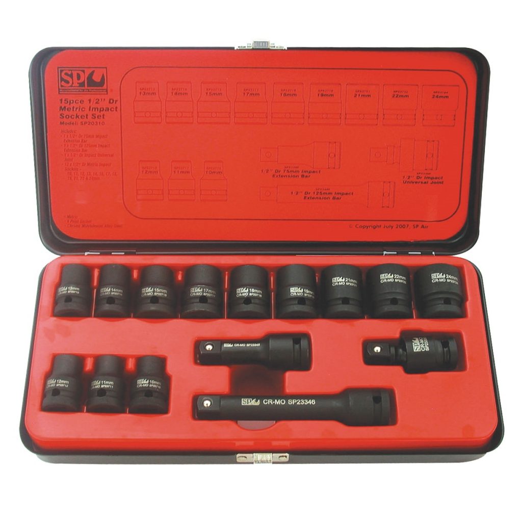 SP Tools SP20310 Socket Set Impact 1/2" 6 Point 15 Piece Metric - 1/2 ...