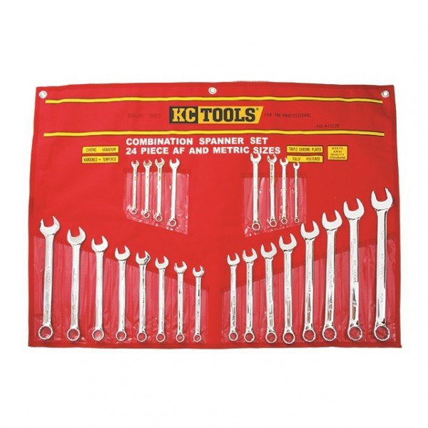 KC Tools 24 Piece Metric & AF Combination Spanner Set - Spanners, Spanners & Sets, Spanners ...
