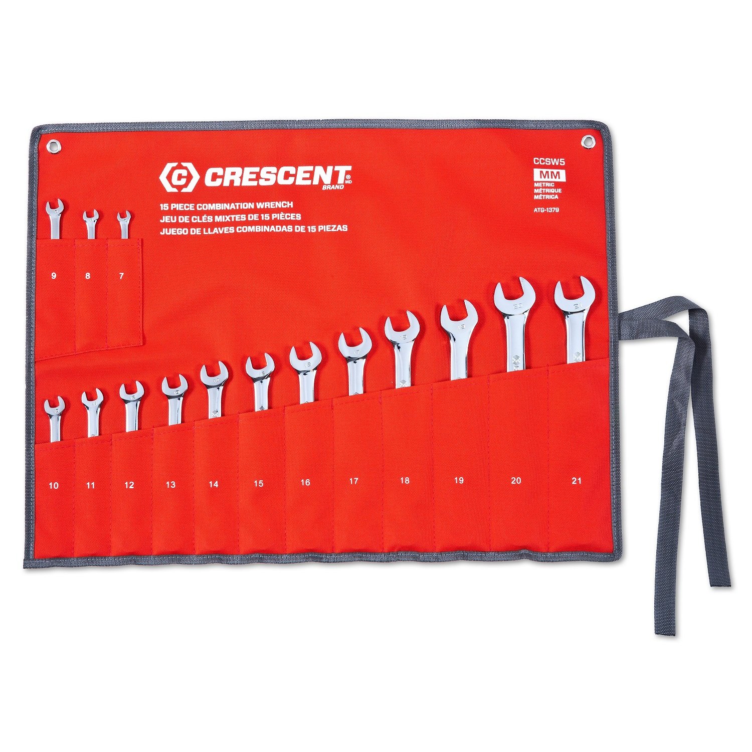 Crescent CCWS5 15 Piece Metric Combination Spanner Wrench Set ...