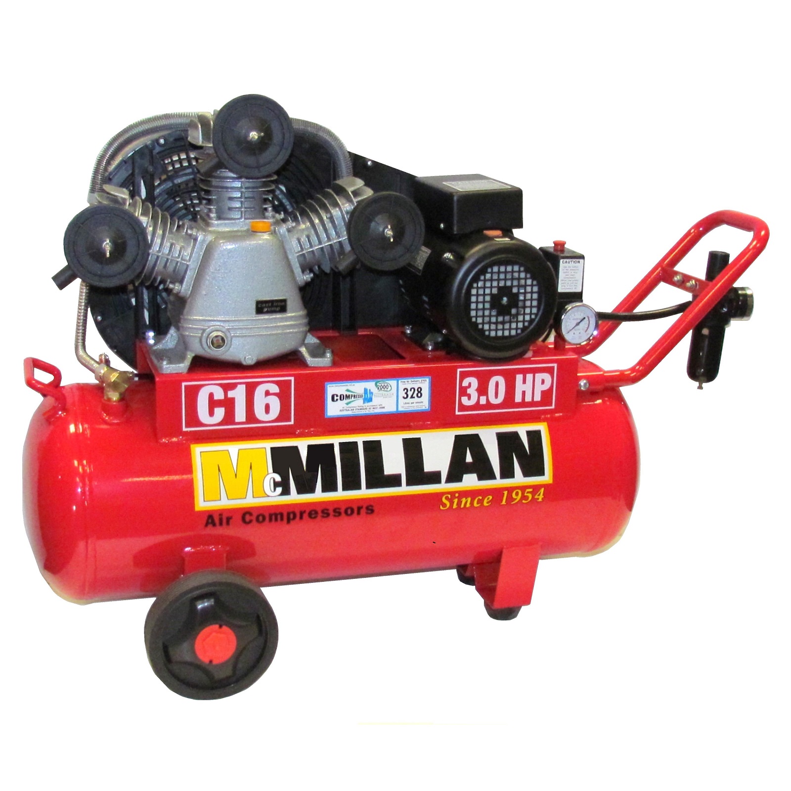 McMillan C16 C-Series Cast Iron Pump Belt Drive 240V/15Amp Air ...