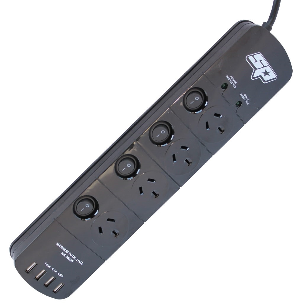 SP Tools SP69998 Workshop 4 Outlet Power Board + 4 USB Ports ...