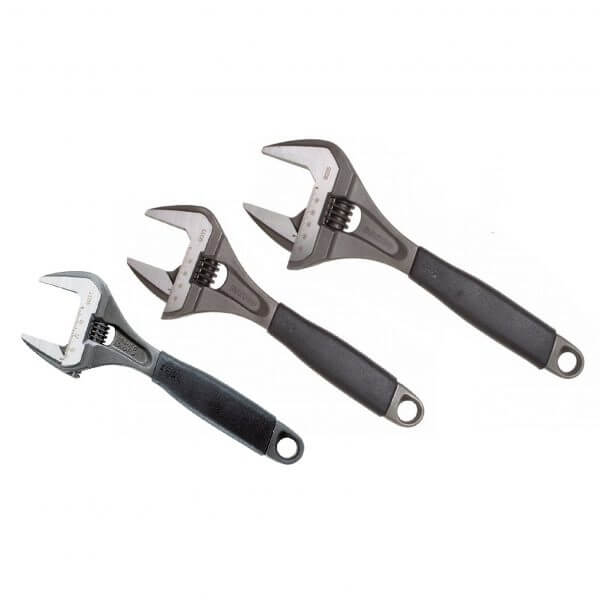 Bahco 9031 9033 9035 3 Piece Extra Wide Opening Ergo Adjustable Wrench ...