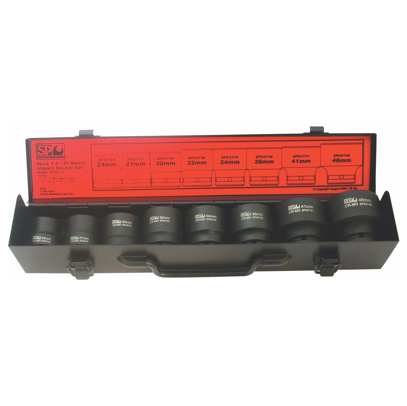 SP Tools SP20410 Socket Set Impact 3/4" Drive 6 Point 8 Piece Metric ...