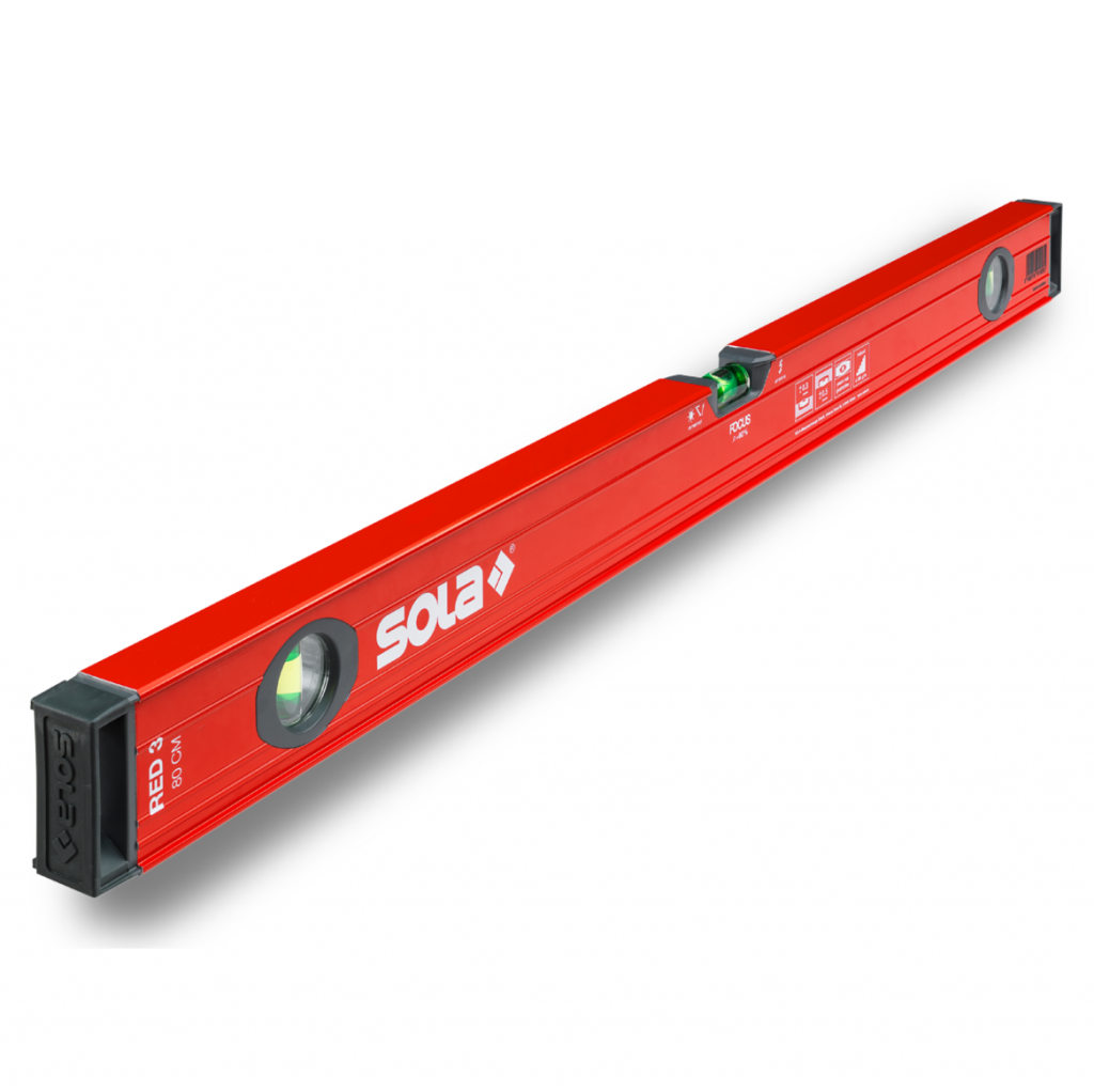 SOLA RED3200 Aluminium Box Profile Spirit Level RED 3 - 3 Vial 200cm ...