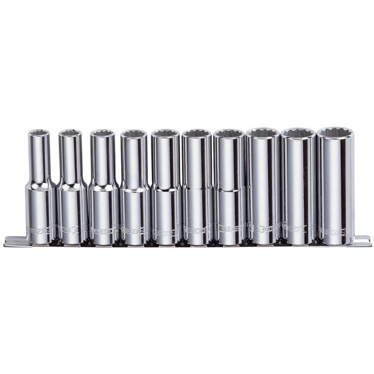 Sidchrome SCMT14252 10 Piece 1/2" Drive Deep Socket Set Metric 12 Point ...
