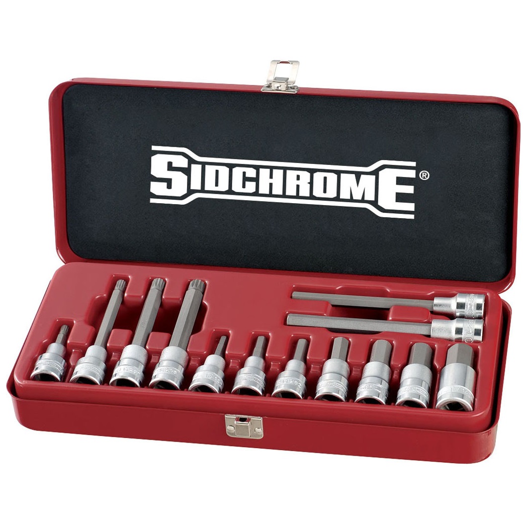 Sidchrome SCMT14275 13 Piece Metric 1/2" Drive In-Hex & Spline Socket ...