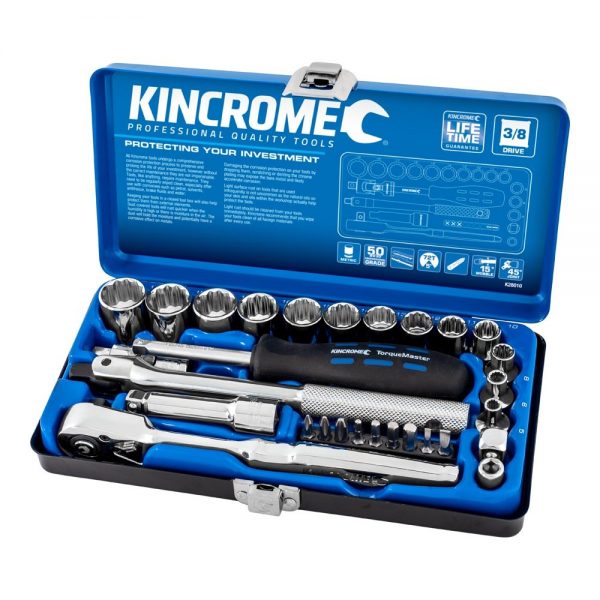 Kincrome K28010 29 Piece Socket Set 3/8" Drive - Metric - 3/8" Drive, 3 ...