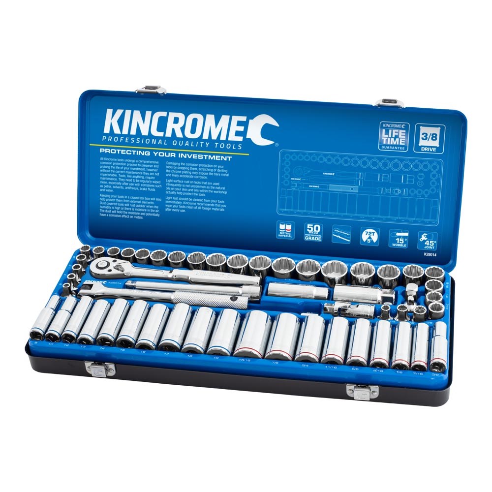 Kincrome K28014 57 Piece Socket Set 3/8" Drive - Metric & Imperial - 3/ ...