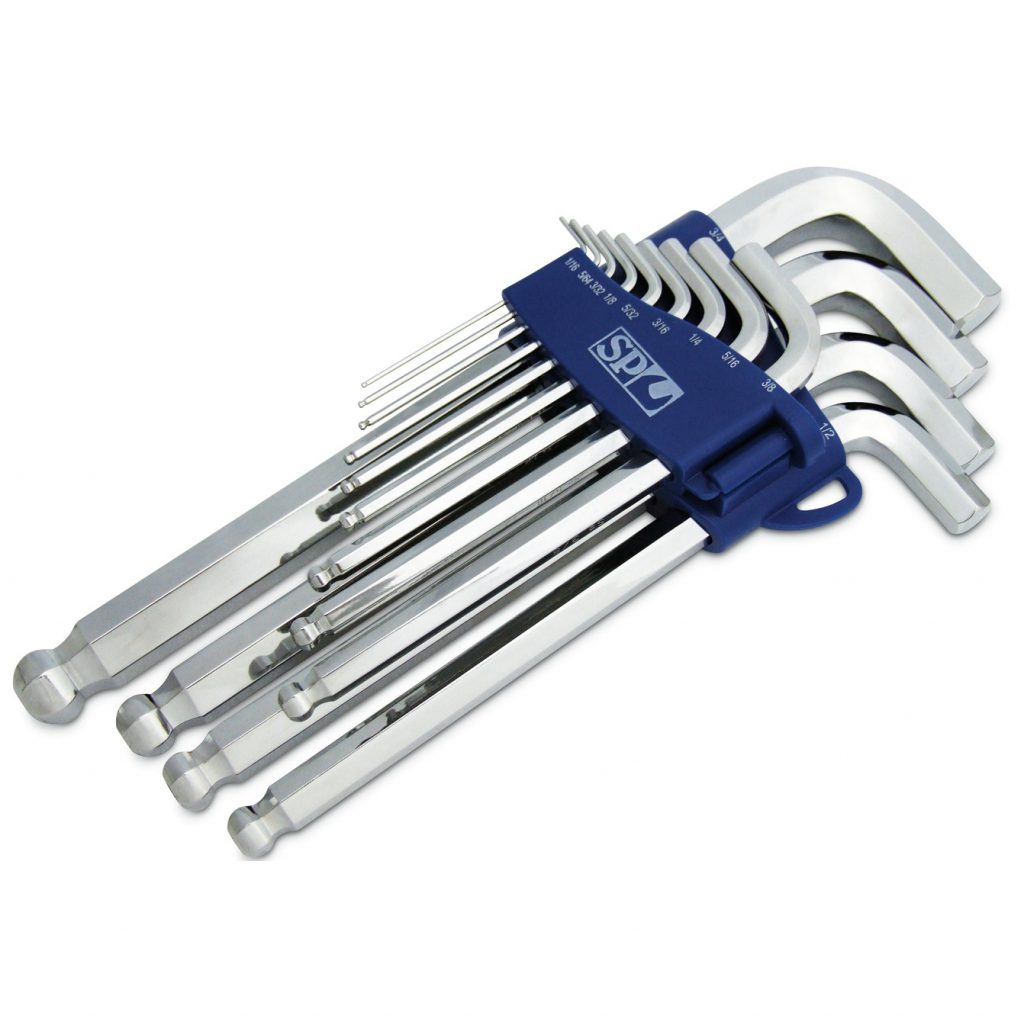 SP Tools SP34527 Jumbo Magnetic Ball Drive Hex Key Set SAE / Imperial ...