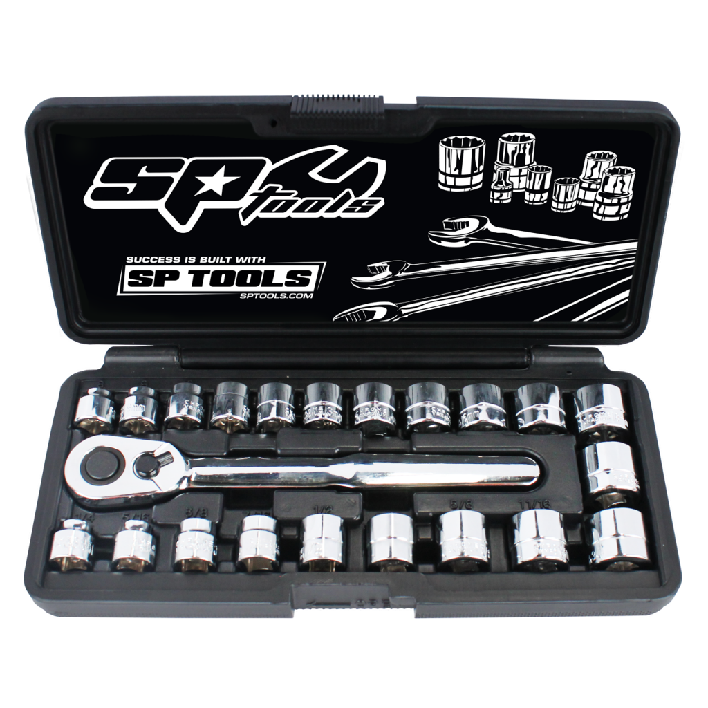 SP Tools SP20220 22-Piece 3/8" Low Profile Stubby Socket Set | Discount ...