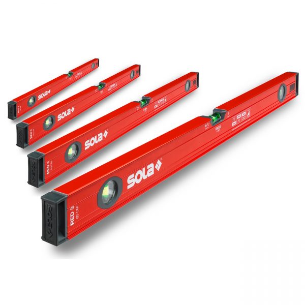 SOLA RED4PK Aluminium Box Profile Spirit Level RED 3 - 3 Vial 4 Level ...