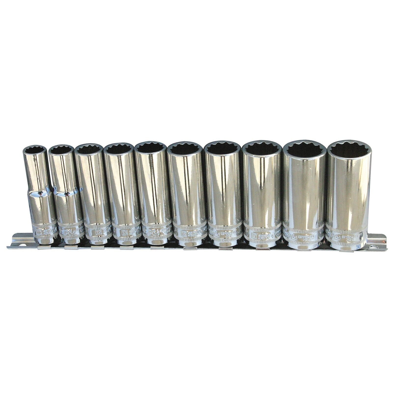 SP Tools SP20142 Socket Rail Set 1/4” Square Drive Deep 12 Point 10 ...