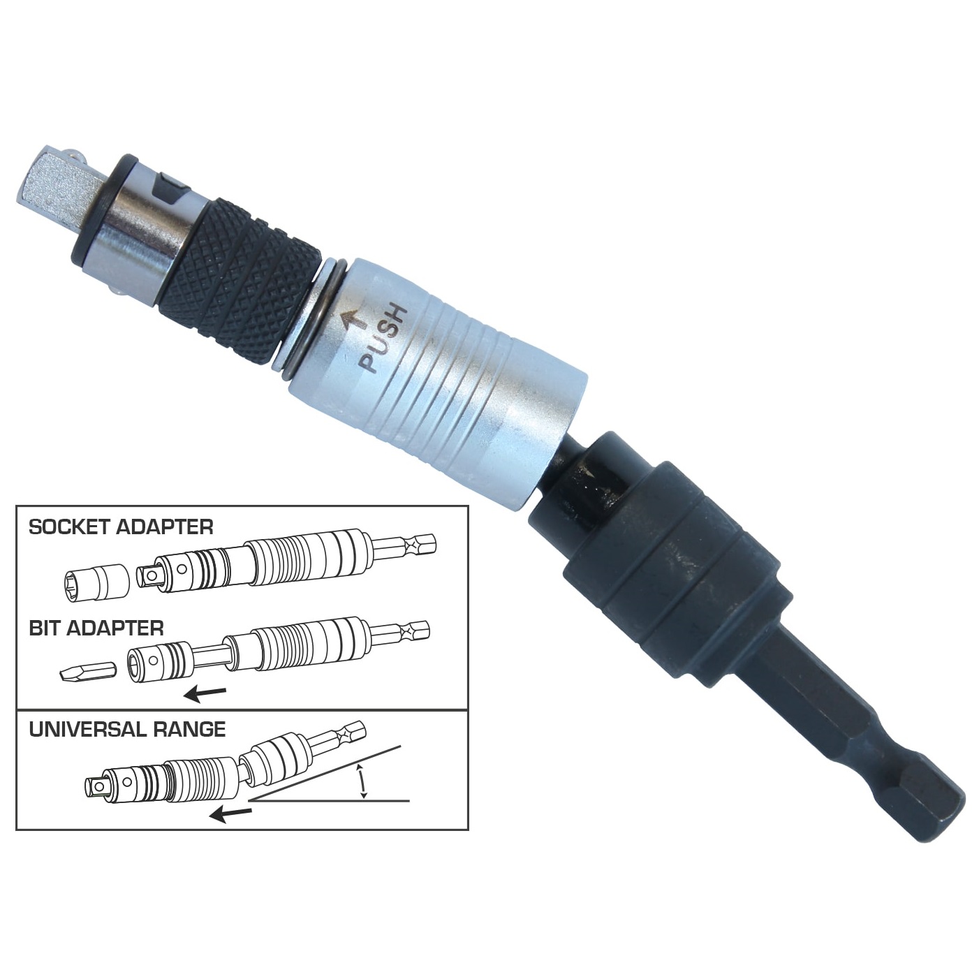 SP Tools SP39518 1/4" Square Drive & Hex 2-In-1 Universal Socket / Bit ...