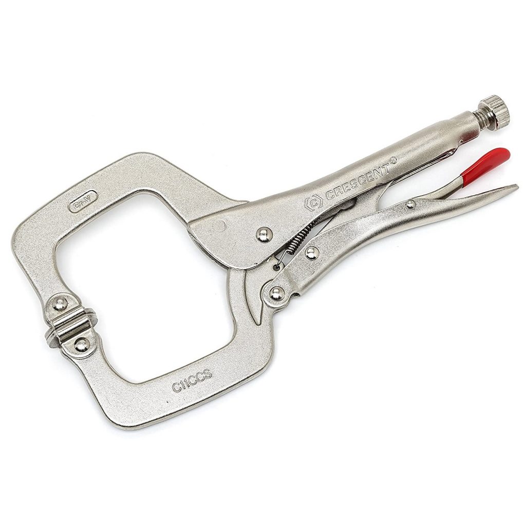 CRESCENT C11CCSVN 11" 280mm Locking Plier C-Clamp with Swivel Pad Tips ...