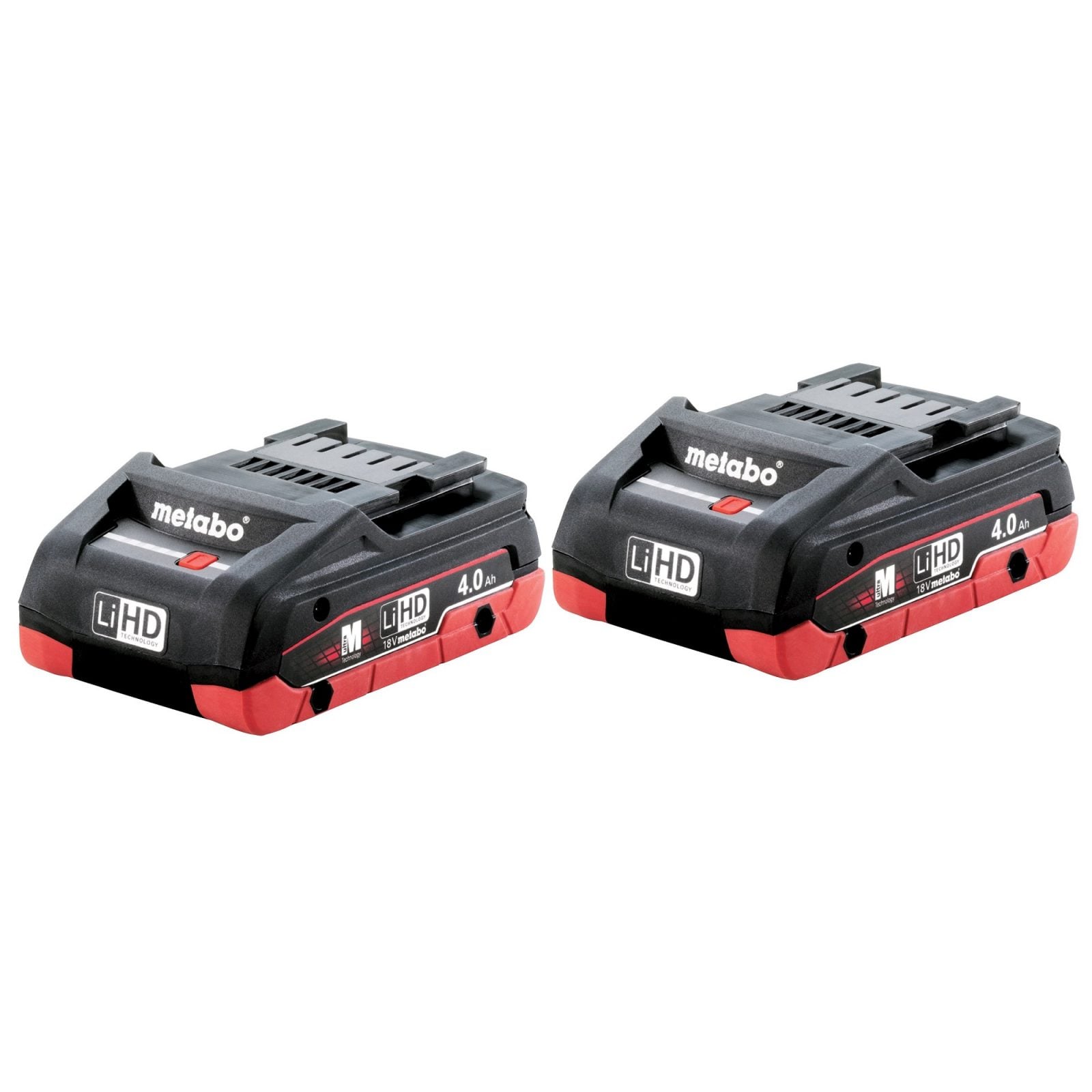 Metabo 18V 4.0Ah Compact LiHD Lithium-Ion Twin Battery Pack - 2x 4Ah ...