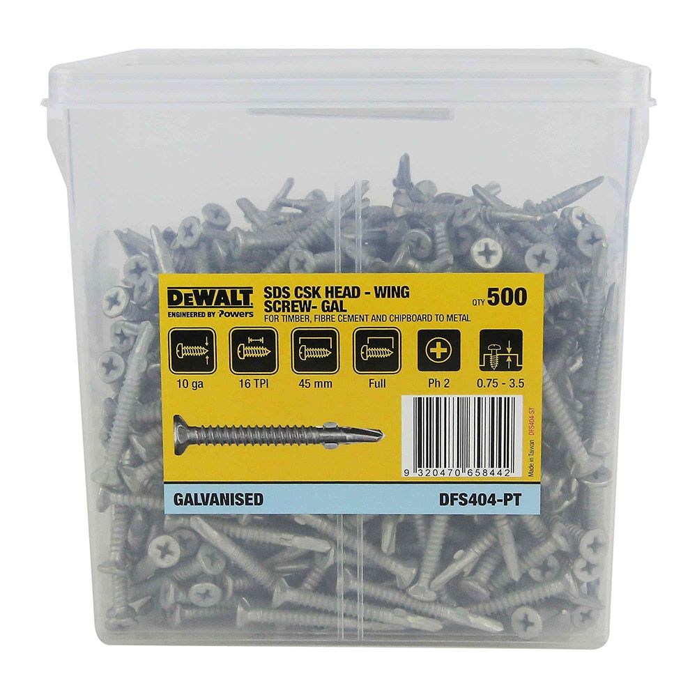 DeWALT DFS404-PT SDS CSK Head Self Drilling - Wing Screw Galvanised ...