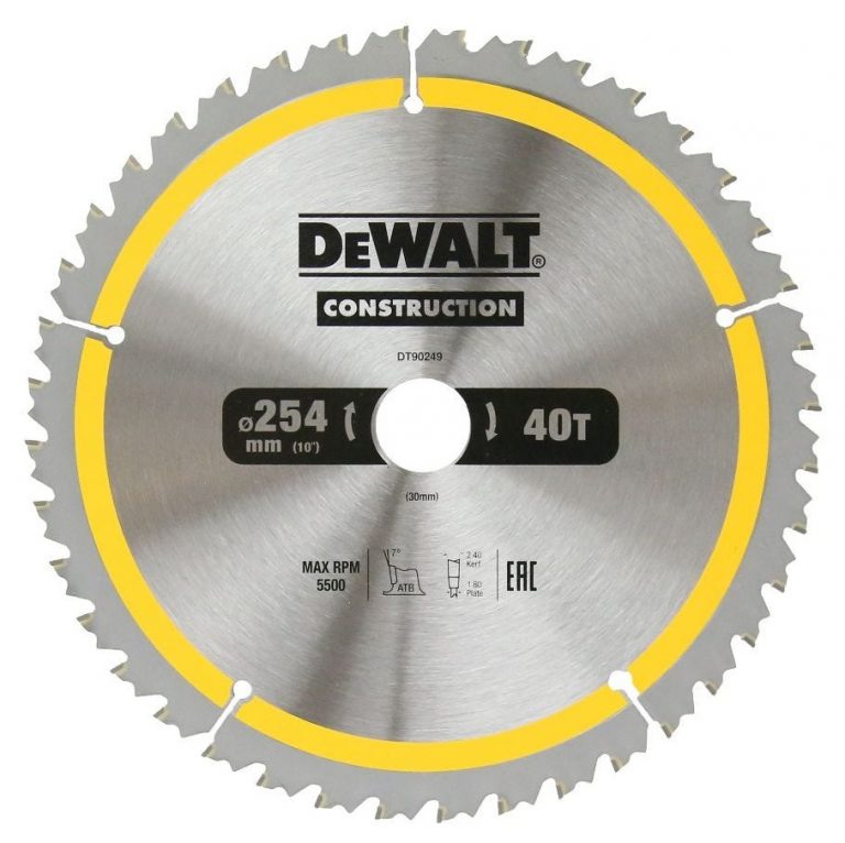 DeWALT DT90249-QZ CONSTRUCTION 254mm x 16/25/25.4/30mm 40 Teeth ...