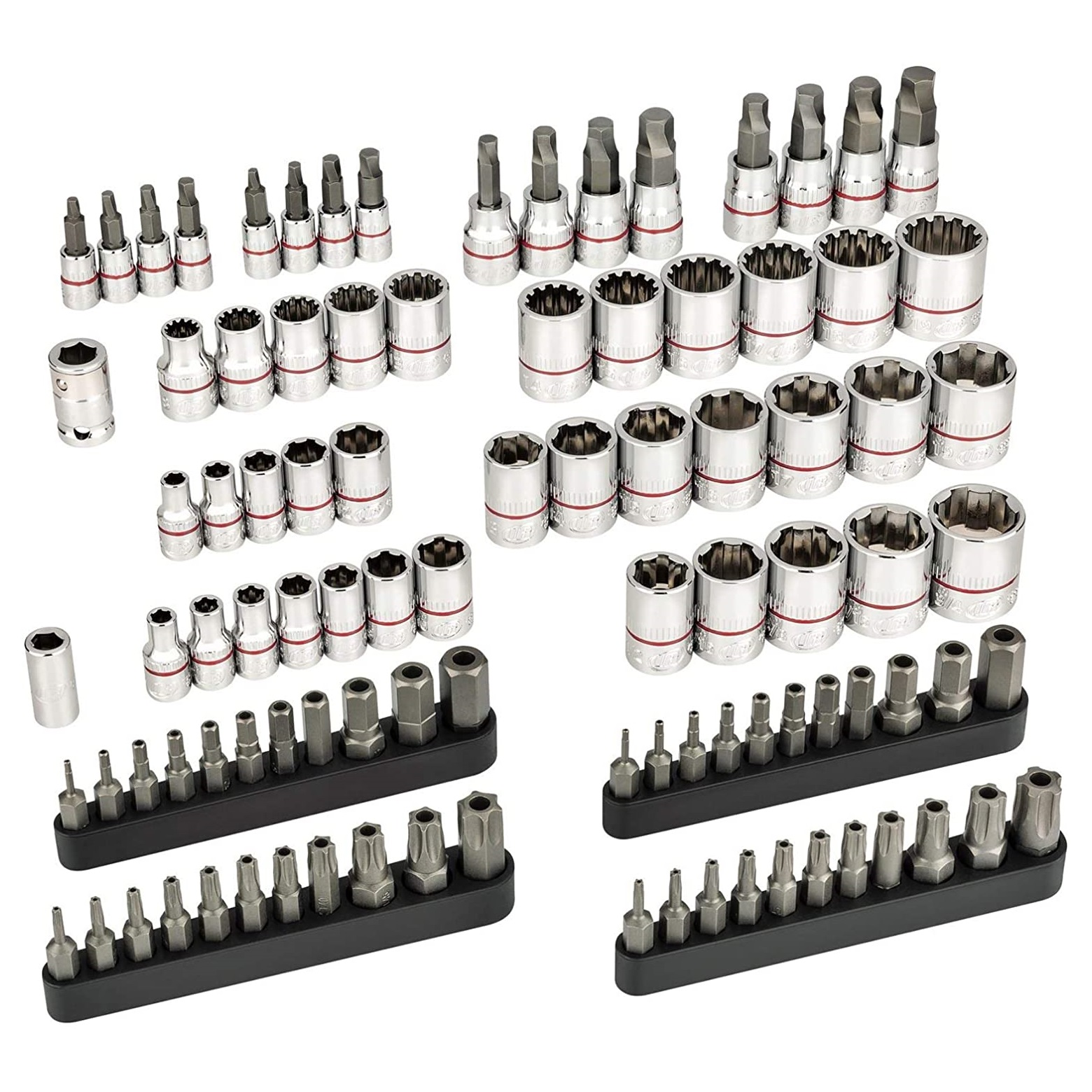 Ingersoll Rand 752024 1/4″, 3/8” & 1/2″ Square Drive 101 Piece Tech ...