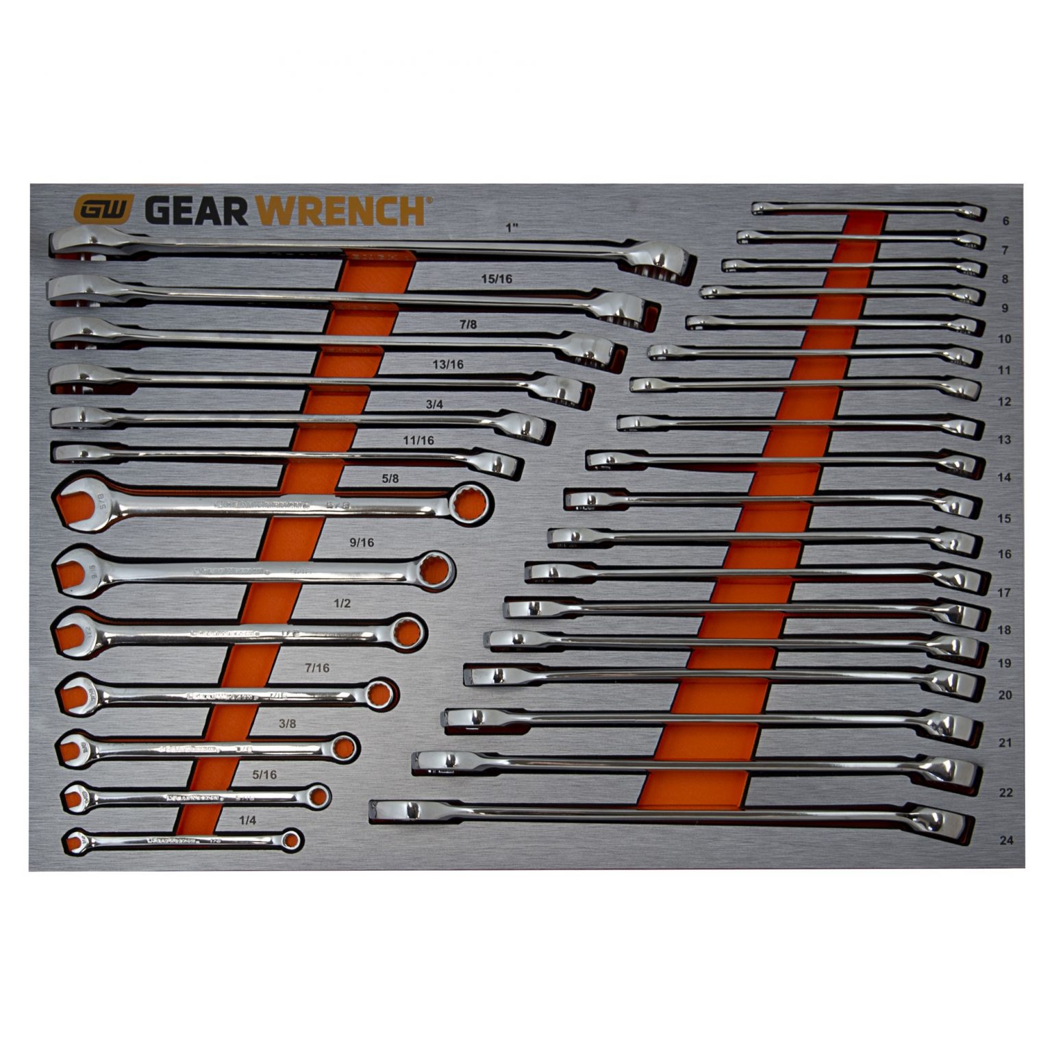 GEARWRENCH 83991 31 Piece Combination Long Pattern Spanner Wrench Set ...