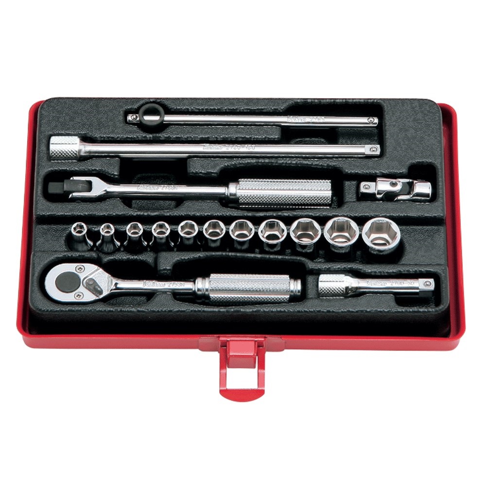 Koken 2261M 1/4" Square Drive Socket Set 17 Piece 6 Point Metric 4-12mm ...