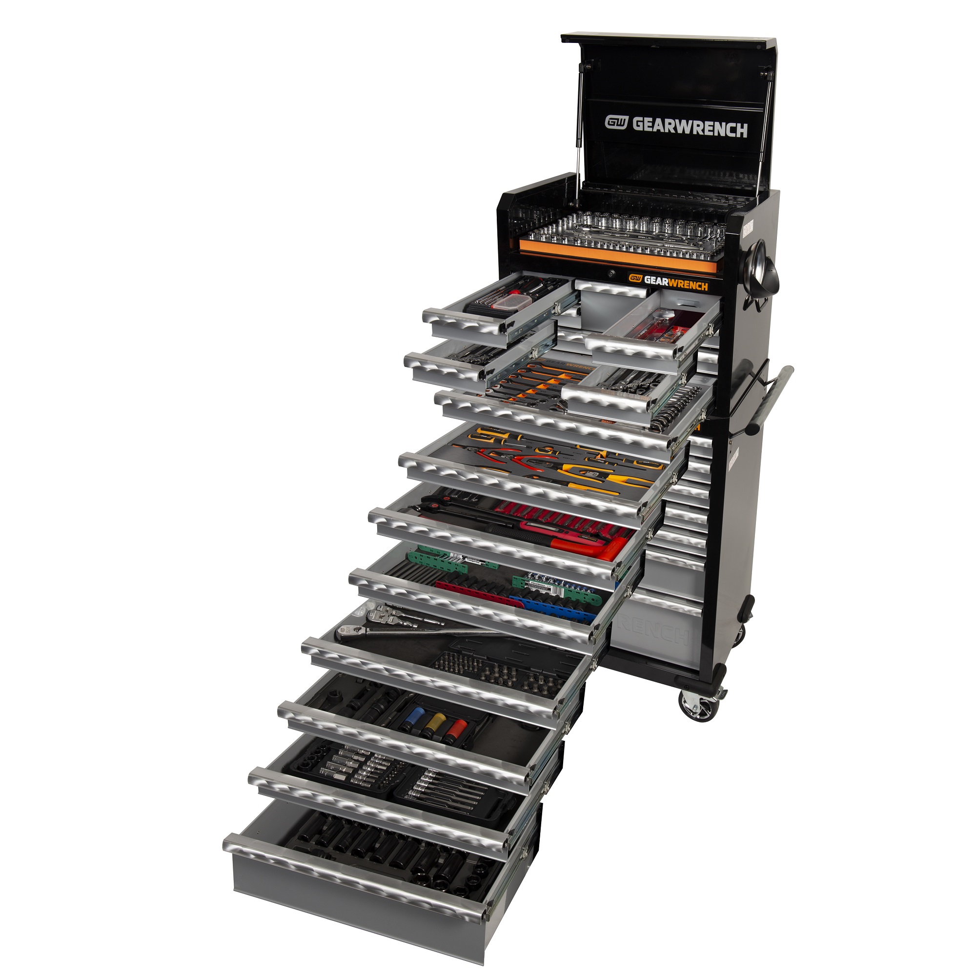 GEARWRENCH 89924 492 Piece Combination Tool Kit 26″ Tool Chest & Roller ...