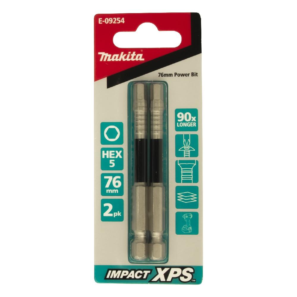 Makita E-19532 IMPACT XPS HEX5 x 75mm Hex PTA Power Bits 2 Piece Set ...