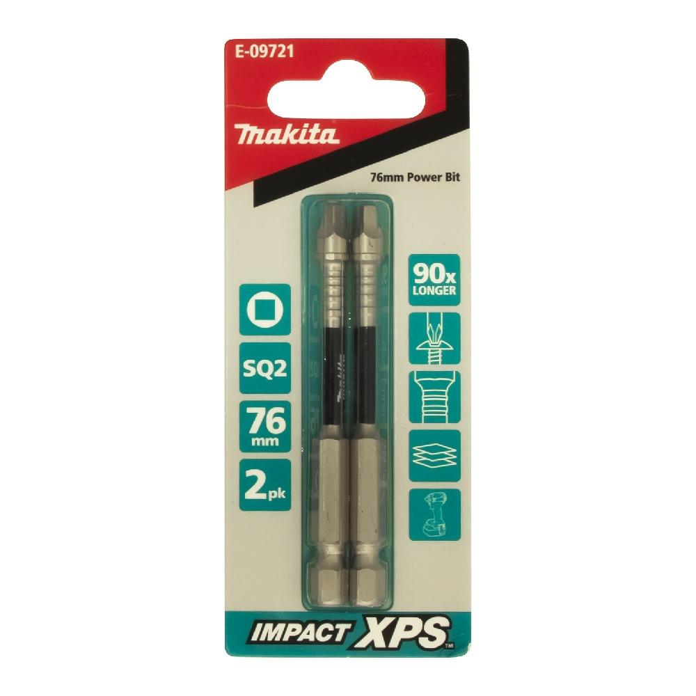 Makita E-09721 IMPACT XPS SQ2 x 75mm Square PTA Power Bits 2 Piece Set ...
