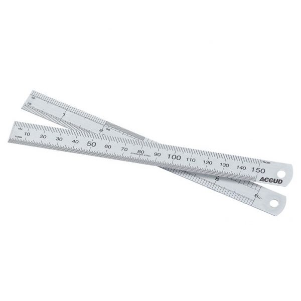 Accud AC-990-006-11 Stainless Steel Ruler 150mm 6” Metric / SAE ...