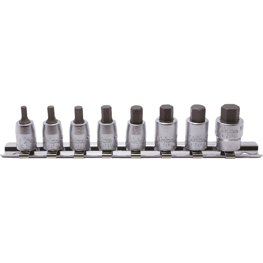 Koken RS2010A/8-L25 1/4″ Square Drive Inhex Socket Set On Rail 1/8"-3/8 ...
