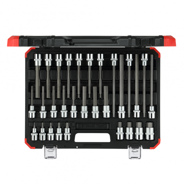 Gedore R68003030 Red 1/2" Square Drive InHex Screwdriver Bit Socket Set ...
