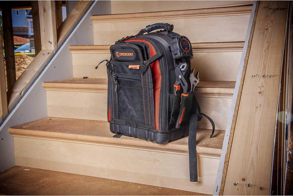 CRESCENT CTB1000N 18" Heavy Duty Job Site Tradesman Backpack Tool Bag ...