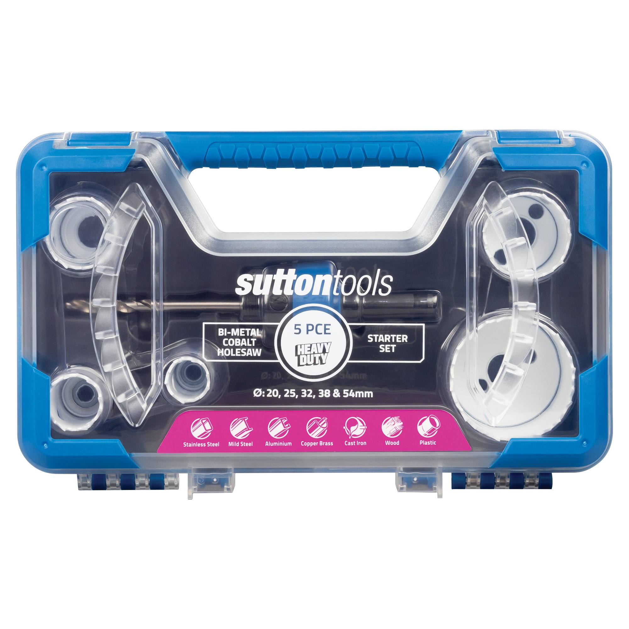 Sutton Tools H125BM1 Heavy Duty Bi-Metal Cobalt 5 Piece Starter Holesaw ...