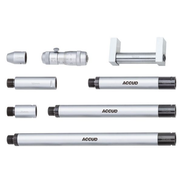 Accud AC-352-024-01 50-600mm Metric Tubular Inside Micrometer Set ...