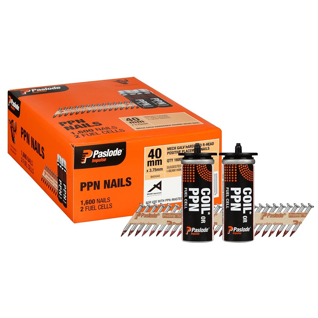 Paslode B60040 Impulse 40 x 3.75mm Mech Galvanised Hardened Round Head ...