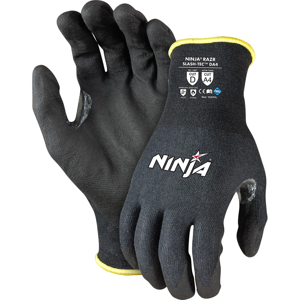Ninja HFT RAZR SLASH-TEC DA4 Black Gloves 1 Pair - Extra Extra Large ...