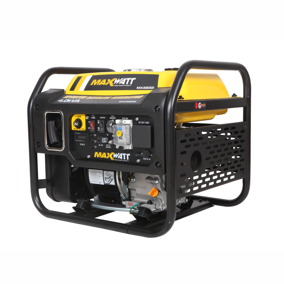 MaxWatt MX3200I 4kVA Pure Sine Wave Digital Inverter Petrol Generator ...