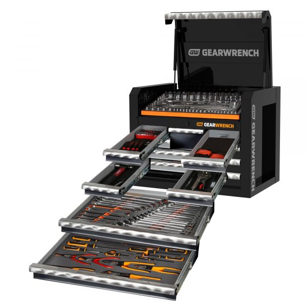 GEARWRENCH 77013 208 Piece Piece Combination Tool Kit + 28″ Tool Chest ...