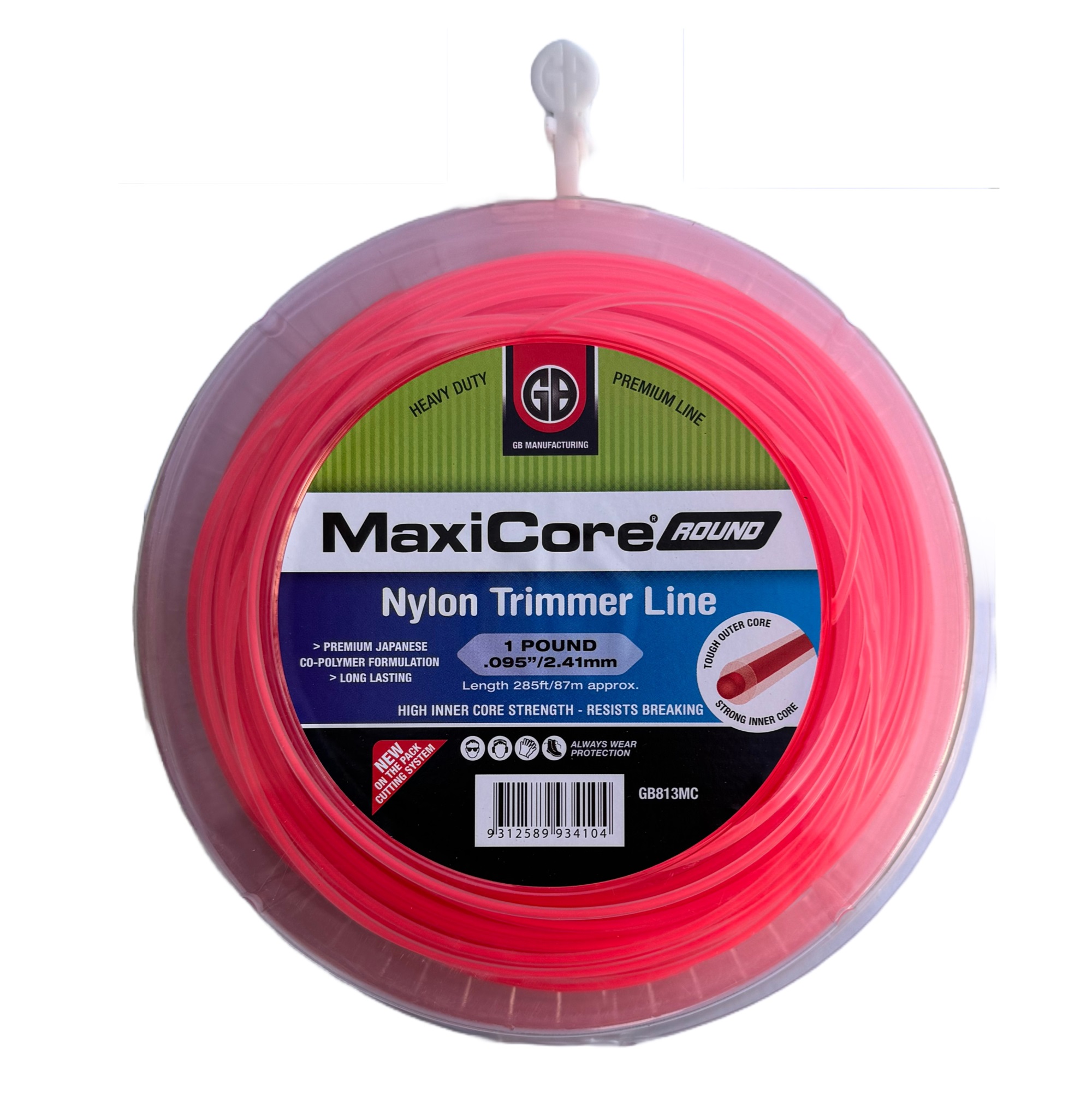 GB GB813MC Heavy Duty Premium MaxiCore Round Nylon Trimmer Line 1 Pound ...
