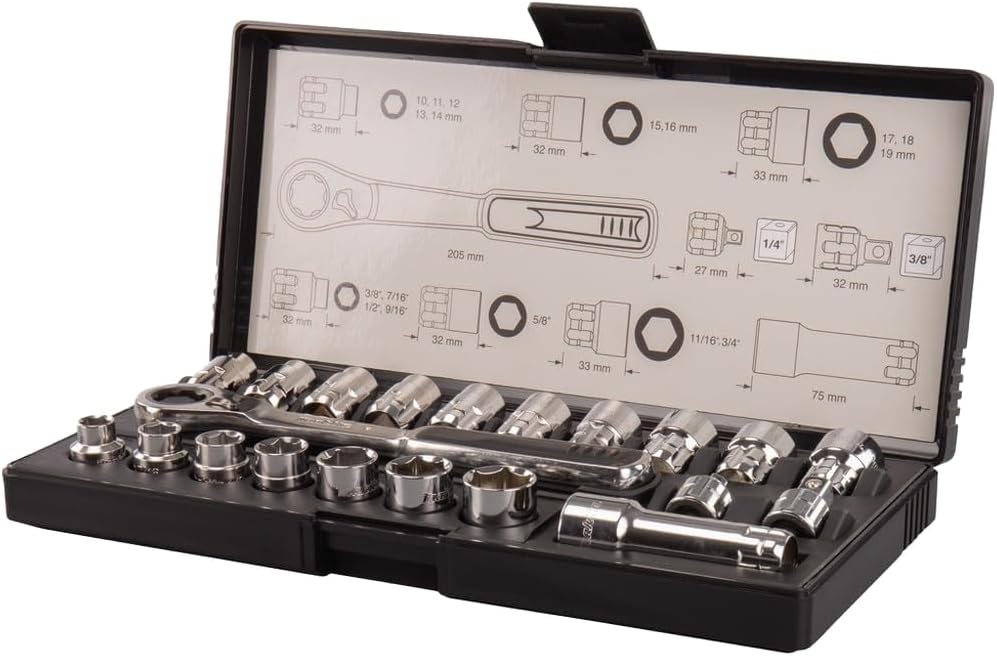 Makita B-65604 Pass Thru Socket 21 Piece Set Metric & SAE Imperial ...